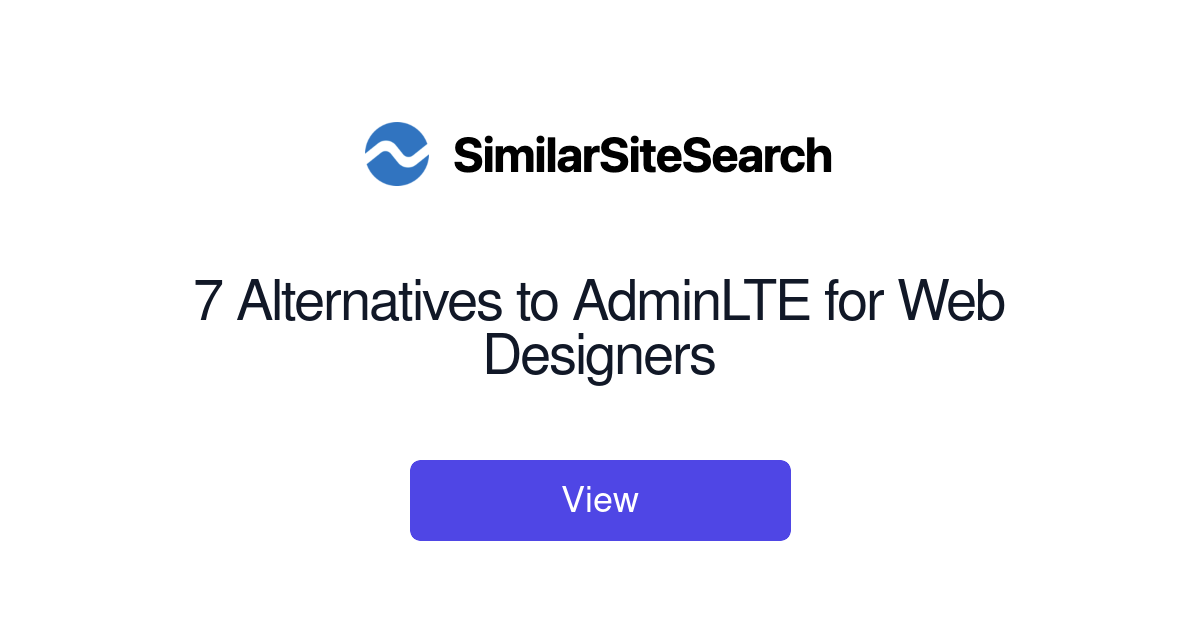 7 Alternatives to AdminLTE for Web Designers - SimilarSiteSearch