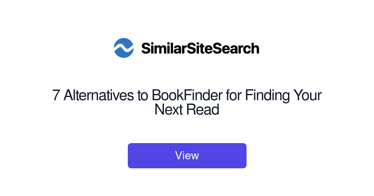 7 Alternatives to BookFinder for Finding Your Next Read - SimilarSiteSearch