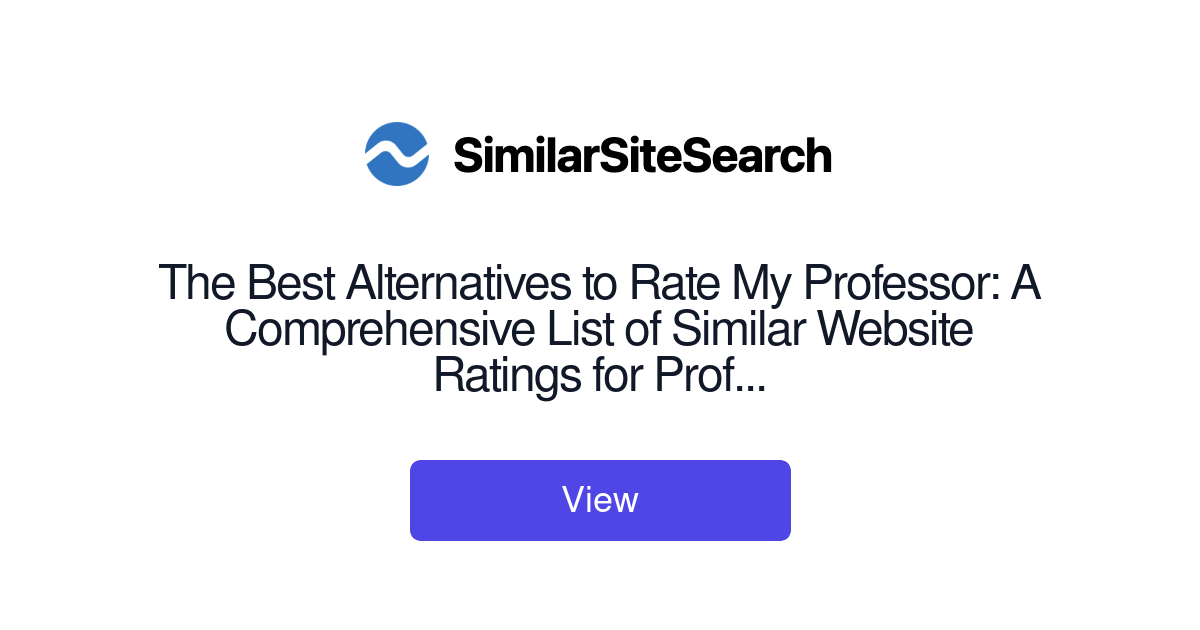 The Best Alternatives to Rate My Professor: A Comprehensive List ...