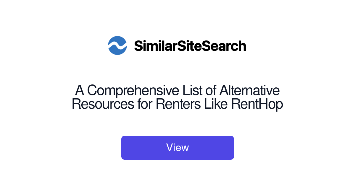 A Comprehensive List of Alternative Resources for Renters Like Re ...