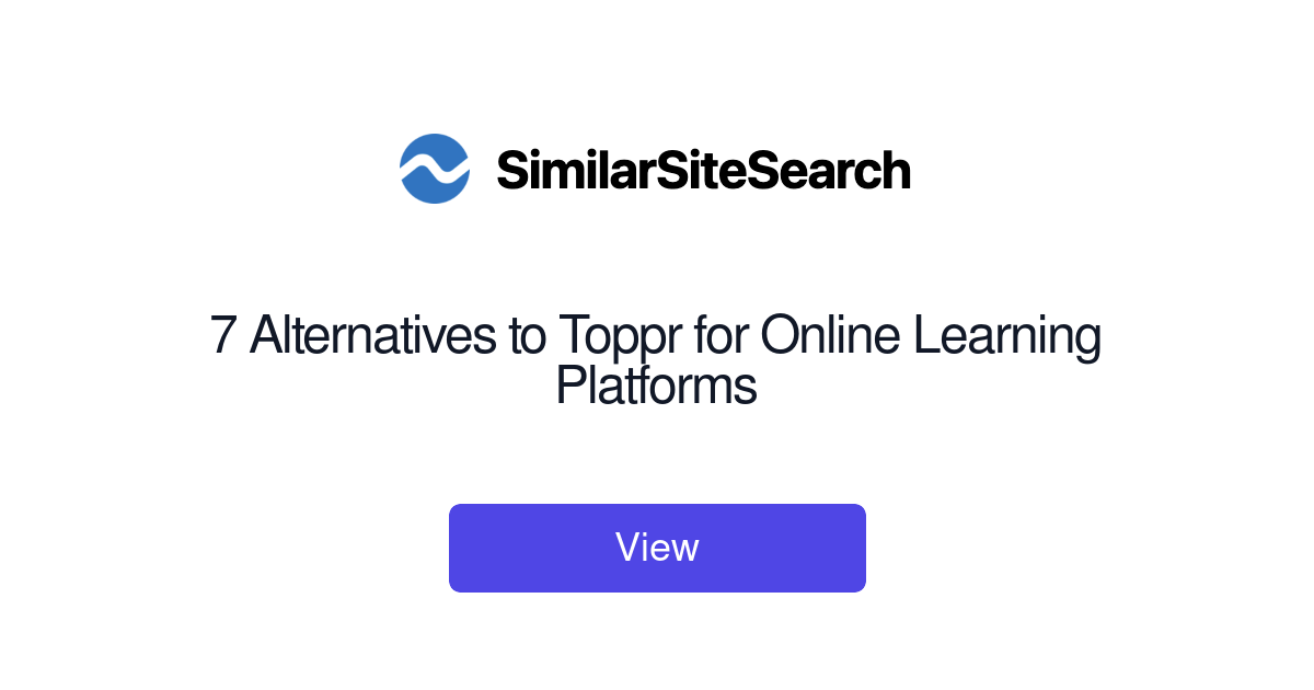 7 Alternatives to Toppr for Online Learning Platforms - SimilarSiteSearch